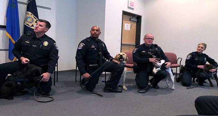 Newsroom | CCSD Police Department swears in four new K-9 officers